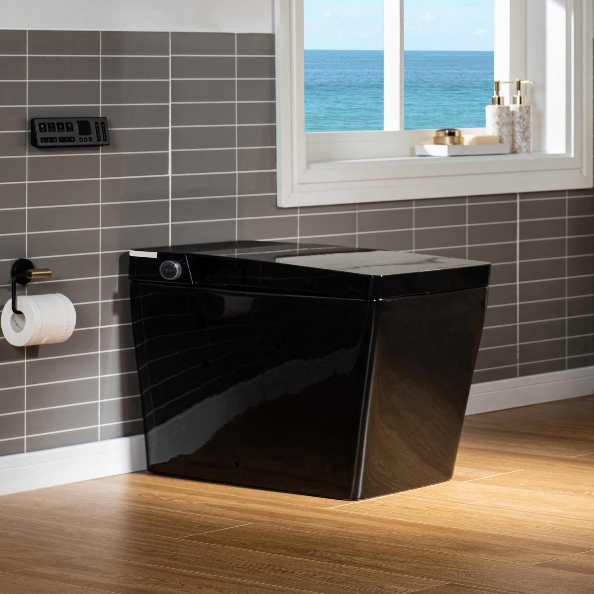 EBT-HB02 Smart Bidet Toilet in Glossy Black Auto Flush Heated Seat – GS ...