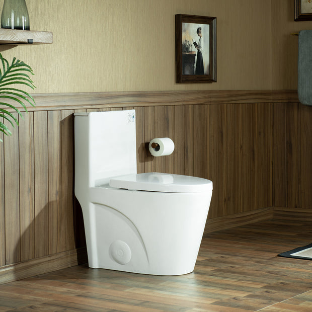 WOODBRIDGE WT001 One Piece ADA Round Toilet 1000g MaP Dual Flush White ...