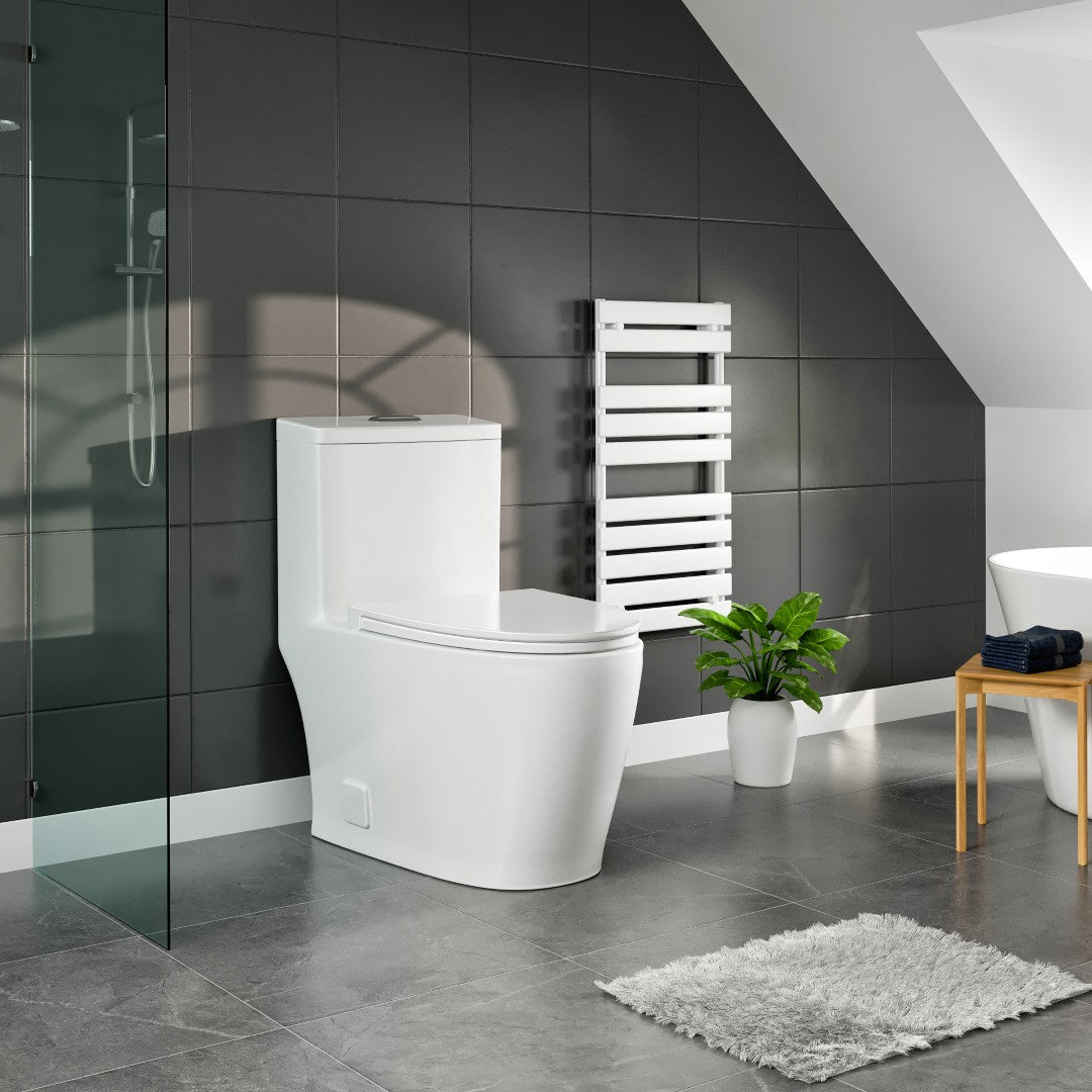 Zion 12 inch Floor Mounted 1-piece 1.28 GPF Tornado Flush Elongated ...