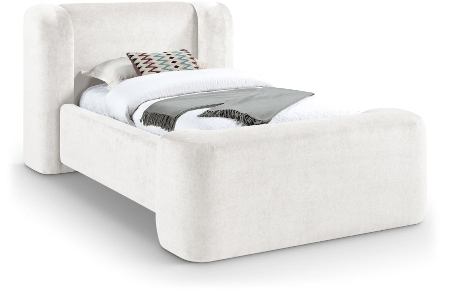 Modena Chenille Fabric Upholstered Twin Bed – GS Design Center LLC