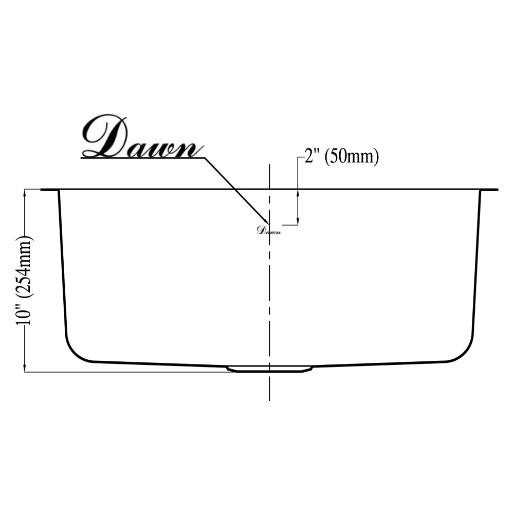 Dawn Undermount Single Bowl, 18G: 25"L x 18-1/8"W x 10"D (outside) – GS ...