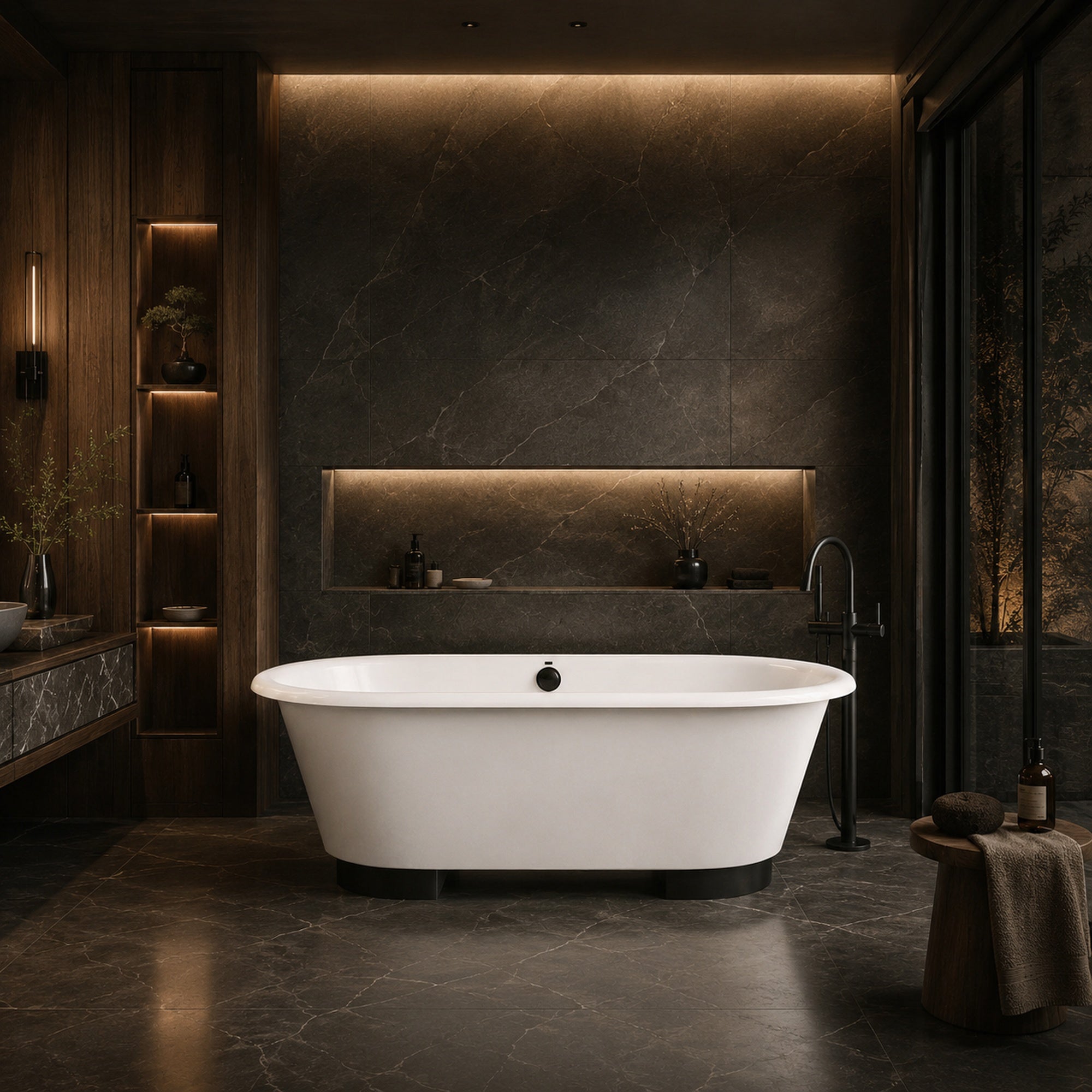 Maidstone 67 Inch Cast Iron Skirted Tub Matte Black Feet | DXV – GS ...