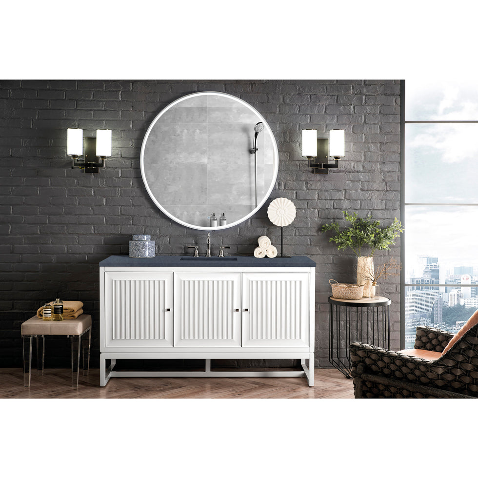 Athens 60" Single Vanity, Glossy White w/ 3 CM Cha - E645-V60S-GW-3CSP ...