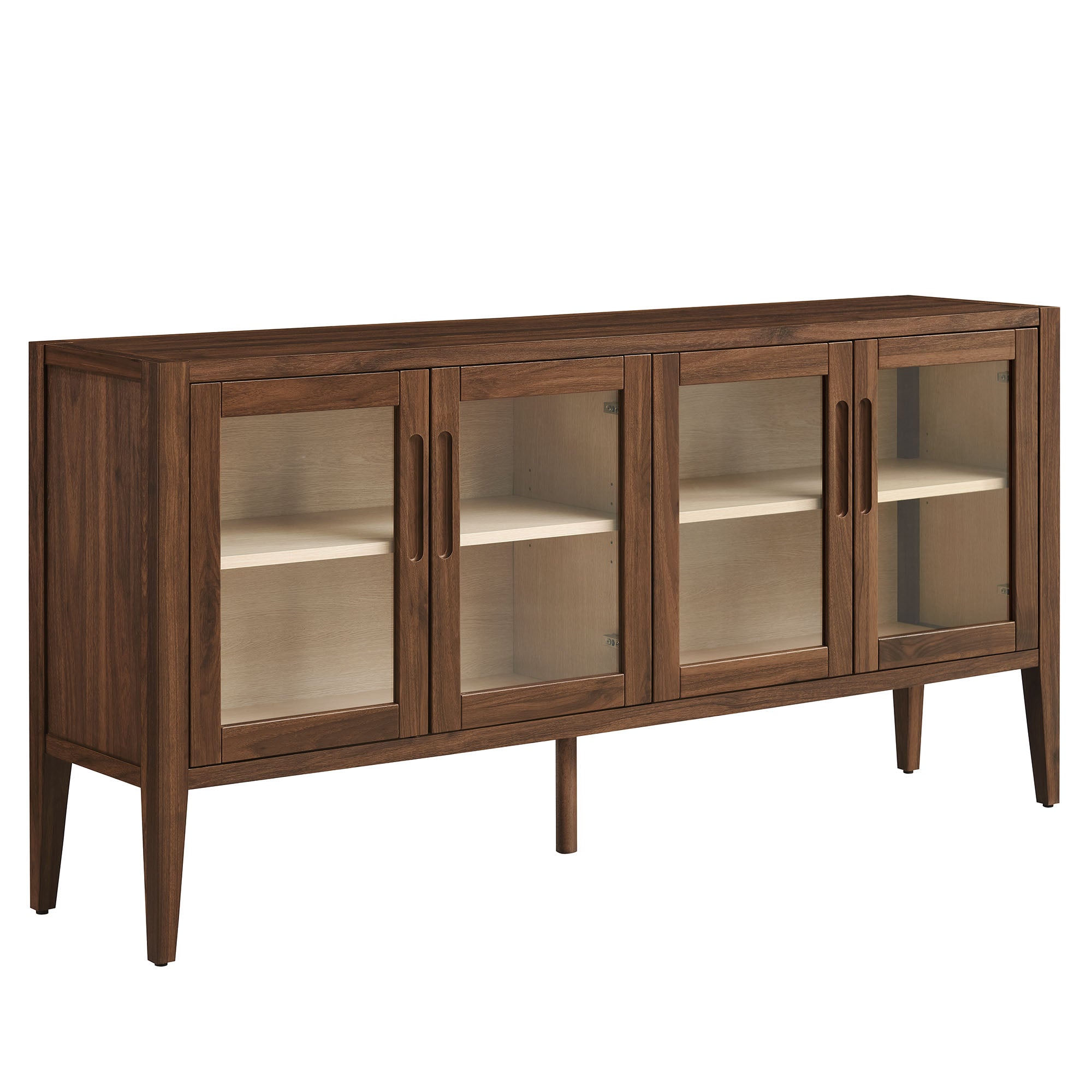 Nell 72" Glass Door Sideboard Storage Display Cabinet – GS Design ...