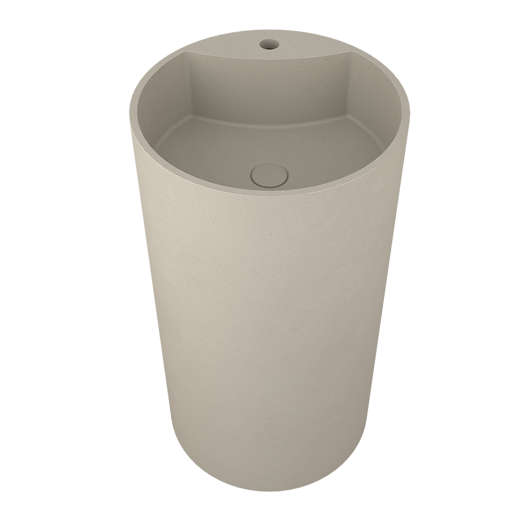 Dawn Pedestal Bathroom Concrete Basin Sink with one faucet hole, Cold ...
