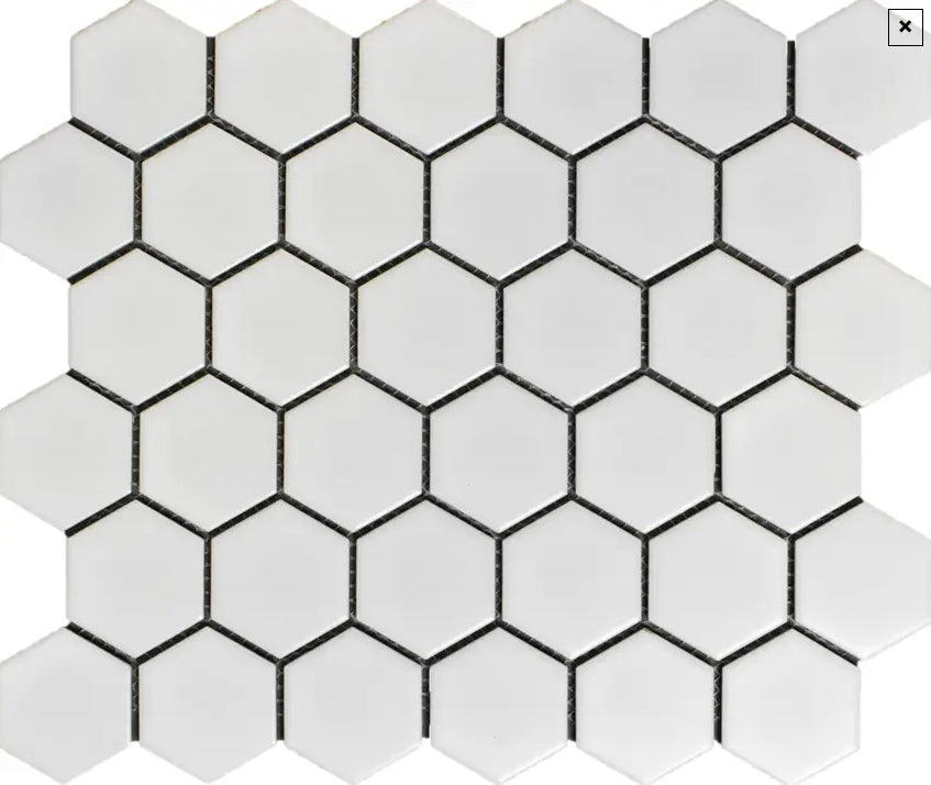Roca CC Mosaics White Matte – 2x2 Hexagon matte Mosaic 12x12 – GS ...