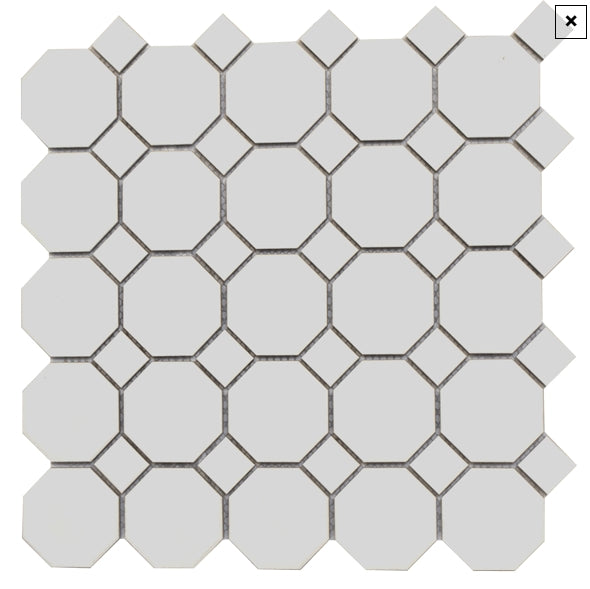 Roca CC Mosaics Snow White – Octagonal matte Mosaic 12x12 – GS Design ...