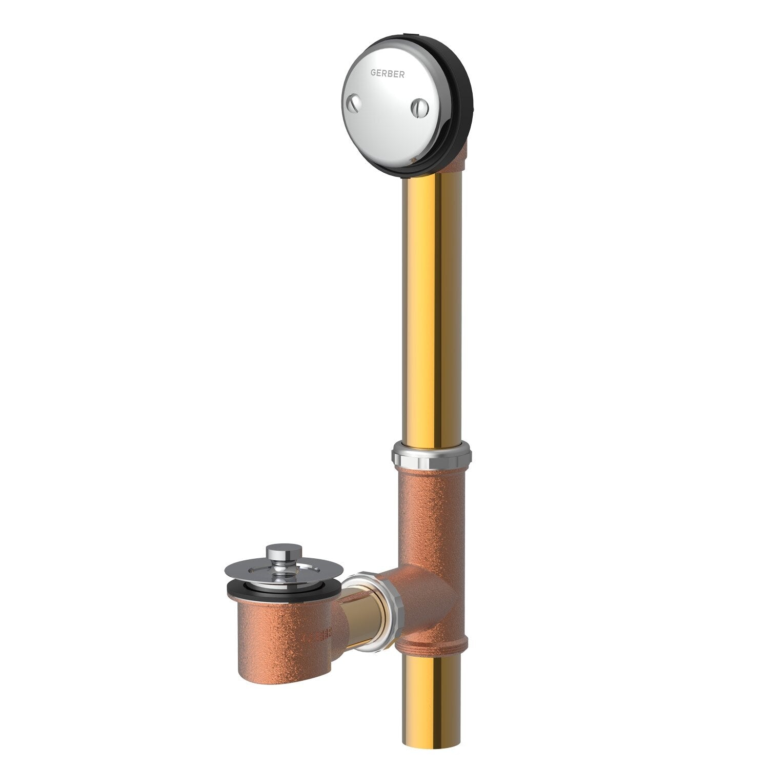 Gerber Classics™ Lift & Turn Fit-all 20 Gauge Drain for Standard Tub w ...